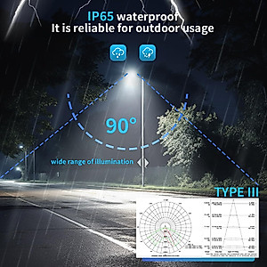 300W LED Parking Lot Lights Adjustable Slip Fitter,Outdoor Lighting with Dusk to Dawn,IP65 Waterproof,39000LM,5000K,LED Street Shoebox Pole Light,100-277V for Commercial Lighting ETL Listed
