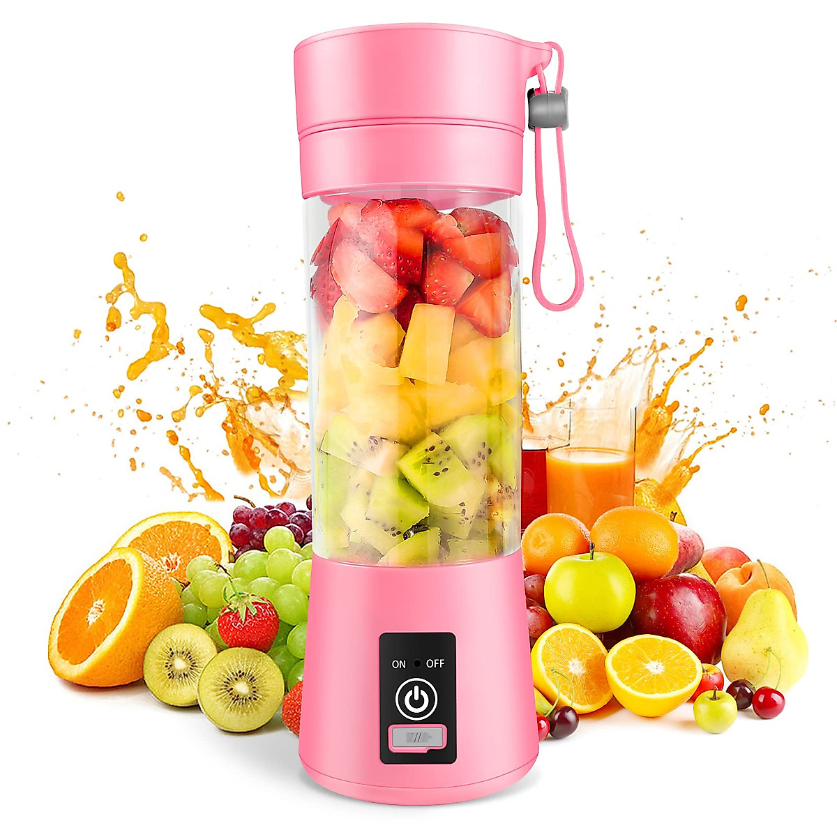 Portable Blender, Personal Blender for Shakes and Smoothies, Blender shake Smoothie for Kitchen Personal Size Blenders with Rechargeable USB, 380Ml Traveling Fruit Veggie Juicer Cup With 6 Blades