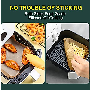 Air Fryer Disposable Paper Liners Square, Non-Stick Parchment Paper, Air Fryer Accessories, Oil Proof, Water Proof, Paper Liner for Microwave Oven Frying Pan(100PCS, 6.3inch)