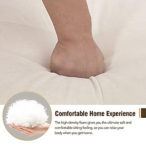 Olodumare 110.2" Minimalist Modular Sectional Sofa Cloud Couch, Modular 2 Pieces Deep Seat Couch for Living Room, Upholstered 4-Seater L-Shaped Sofa with Chaise for Bedroom,Office,Chenille (Beige)