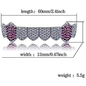 canjoyn 18K Gold Plated Gold Finish 8 Top Teeth & 8 Bottom Tooth Hip Hop Mouth Grills