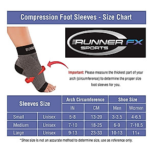 Runner FX Sports Plantar Fasciitis Sock for Men and Women, Compression Foot Sleeves with Arch and Ankle Support, Foot Brace