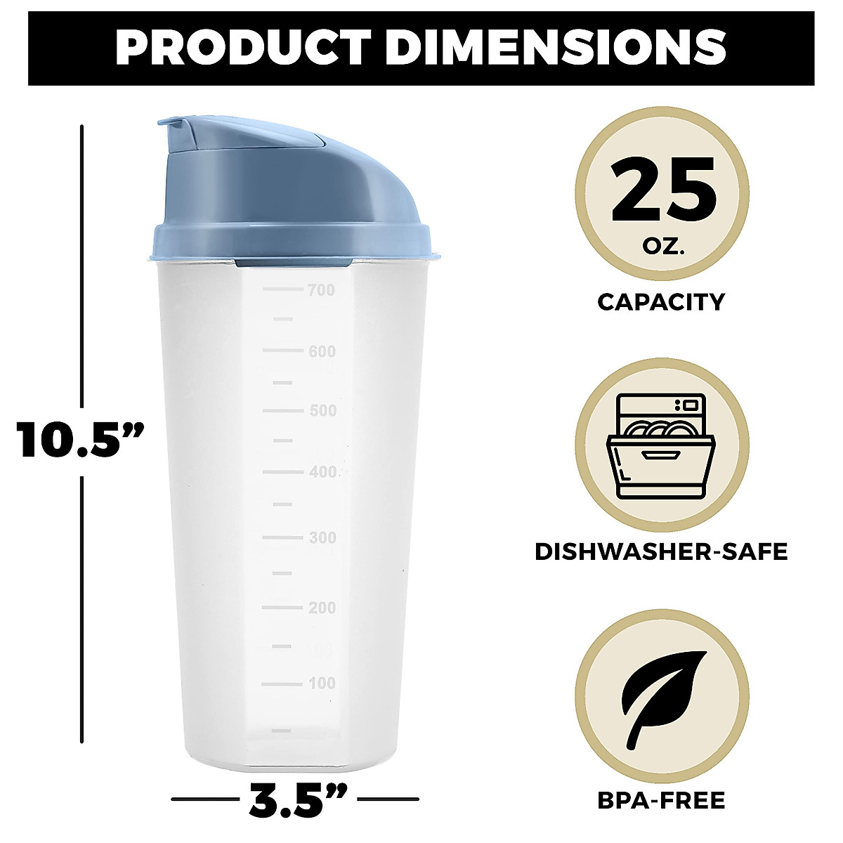 Plastic Olive Oil And Vinegar Dispenser Bottle For Kitchen Cooking With Spout Lid To Pour, Plastic Oil Cruet Container, Thigh Wide Mouth Easy Refill & Clean - BPA Free (25 OZ)