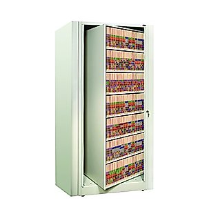 Datum Storage Ez2 Rotary File Shelving 7 High With Legal Depth and Locking Starter, Light Gray
