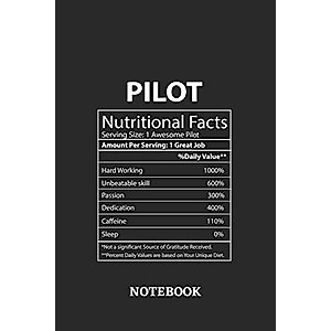 Nutritional Facts Pilot Awesome Notebook: 6x9 inches - 110 dotgrid pages • Greatest Passionate working Job Journal • Gift, Present Idea