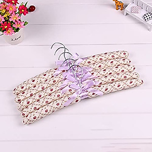 10PCS Clothes Hangers Printed Bow Padded Hanger Thickened Non-Slip Wedding Dress Hanger for Closet or Bedroom