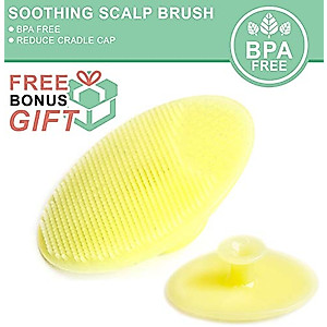 Wooden Baby Hair Brush and Comb Set (4-Piece) for Newborns and Toddlers | Ideal for Baby Cradle Cap | Wood Bristles Baby Brush | Baby Massage and Scalp Brush | Perfect for Baby Registry Gift Set