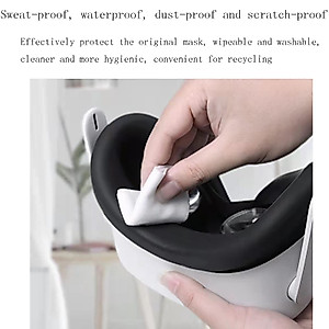 Silicone Cover Eye Pad for Oculu Quet 2 face Cushion Cover Sweatproof Lightproof VR Accessories (Black)