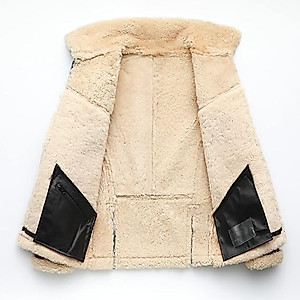 Men's Brown Classic Genuine Sheepskin Bomber Jacket - Embrace Winter Warmth in Military Aviator Style (US, Alpha, Large, Regular, Regular)