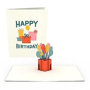 Lovepop Whimsical Birthday Notecards 4 Pack – 3D Pop-Up Greeting Cards – Assorted Fun and Floral Occasion Cards for Mothers, Family and Friends, 4 Card Set, 3.75 x 5.125 inches
