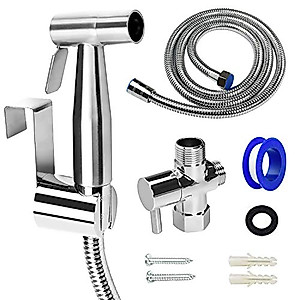 ORANGEHOME Bidet Sprayer for Toilet, Handheld Bidet Toilet Attachment Sprayer, Bathroom Sprayer Kit, Stainless Steel Baby Diaper Cloth Washer and Full Pressure Leakproof Pet Shower Sprayer