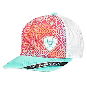 ARIAT Ladies Multi-Color Cap with Shield Logo, Performance Mesh Back, Polyester & Brushed Cotton, Adjustable Snap Closure