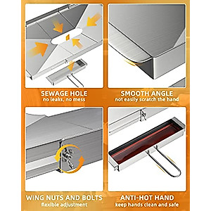 Grease Tray for Gas Grill - Adjustable 24"-30" Universal Grill Replacement Parts for Dyna Glo, Nexgrill, Expert Grill, Kenmore, BHG and More