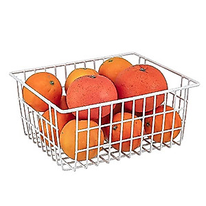 iPEGTOP Wire Storage Baskets and Deep Refrigerator Freezer Baskets, White- 3 Large and 6 Medium