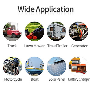 ELFCULB 2FT 14AWG SAE Power Socket Sidewall Port to O Ring Connecters Extension Cord Cable with 10A 15A 20A Fuse Compatible with Solar Generator Battery Charger,for Solar Accessories