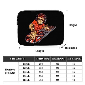 Monkey Scratching Record on Turntable 13 inch Portable Laptop Sleeve Compatible with MacBook Air Notebook Computer Case for Men Women College School Students