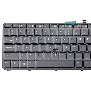SUNMALL Replacement Keyboard Compatible with HP ZBook 15 G1 G2 17 G1 G2 Series PK130TK1A00 SK7123BL MP-12P23USJ698W PK130TK2A00 733688-001 with Pointer and Backlight