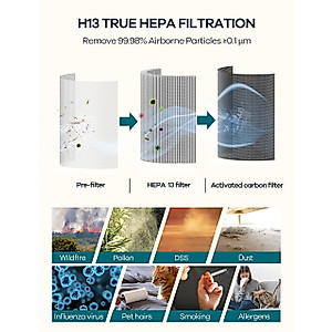 Welov Air Purifiers for Bedroom: H13 True HEPA Air Purifiers for Pets Allergies Asthma,Mini Portable H13 HEPA Air Purifiers with Aromatherapy,Air Cleaner for Nursery Removal to 0.1 Microns