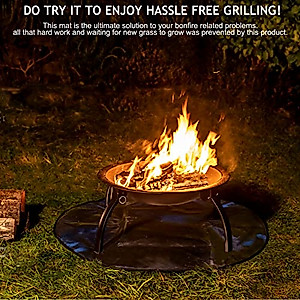 Fire Pit Mats 5 Layers (36" Round) for Under Fire Pit & Grill,Perfect Fireproof Mat for Under Fire Pit Waterproof & Resists Up to 2000°F,Fire Pit Mat for Deck, Campsite & Grass