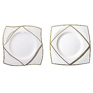 GRFIT Dishes Plates Ceramic Dinner Plates Set of 2 Serving Dishes for Pasta Noodle Steak and Appetizer Plates. Oven and Dishwasher Safe (8inch 10inch) Home dining plate (Size : A)