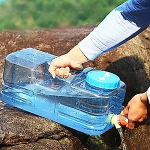 Dicunoy Camping Water Container, 2.6 Gallon Portable Water Jug with Spigot, Thick Water Dispenser Brick with Wide Filler Opening for Hiking, Picnic, Vehicle, Outdoor, Emergency, Hurricane Supplies