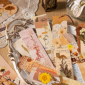 Vintage Flower DIY Card Paper Bookmark for Reading Stationery 30 Pieces