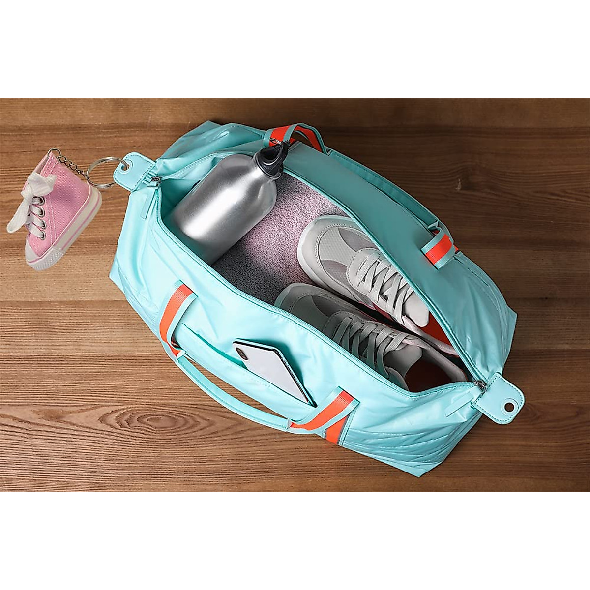 The Dreidel Company Sneaker Keychain, Cloth Material Shoe with Key Chain, Assorted Colors (3-Pack)