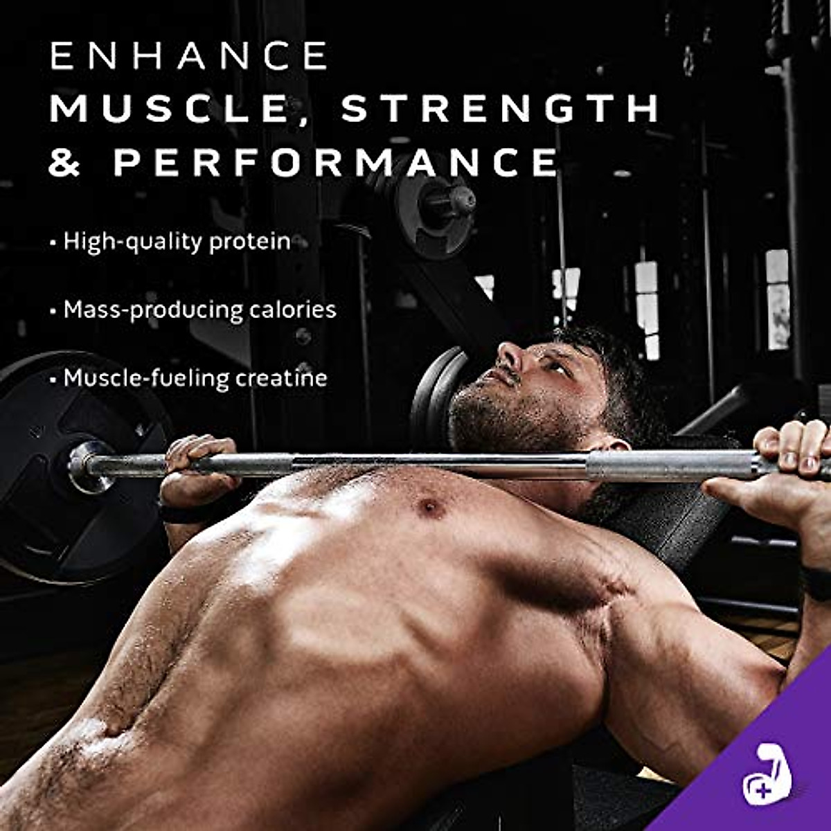 Mass Gainer MuscleTech 100% Mass Gainer Protein Powder Protein Powder for Muscle Gain Whey Protein + Muscle Builder Creatine Supplements Vanilla, 5.15 Pound (Pack of 1)