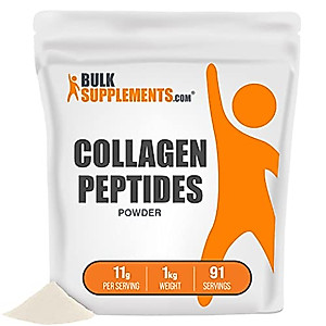 BULKSUPPLEMENTS.COM Collagen Peptides Powder - Hydrolyzed Collagen Powder, Collagen Supplement - 11g of Bovine Collagen Powder per Serving - Collagen Powder Unflavored (1 Kilogram - 2.2 lbs)