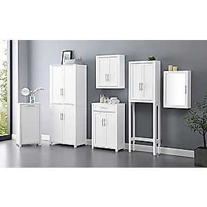 Crosley Furniture Savannah Wall Mounted Bathroom Mirror and Medicine Cabinet, White