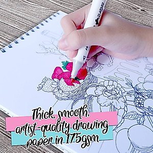 ColorIt Delightful Desserts and Sweet Treats Adult Coloring Book - 50 Single-Sided Designs, Thick Smooth Paper, Lay Flat Hardback Covers, Spiral Bound, USA Printed, Desserts Coloring Pages