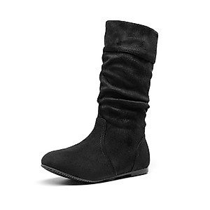 DREAM PAIRS Little Kid BLVD-K Black Girl's Knee High Boots Size 3 M US Little Kid