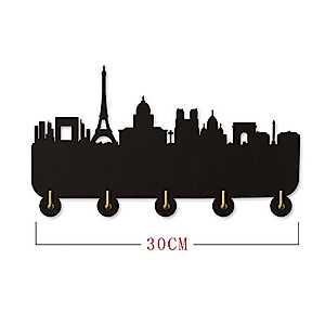 The Geeky Days France Paris Skyline Tourist Attraction Home Decor Wall Art Modern Wall Hooks Clothes Robe Towel Hooks Bathroom Door Living Room Wall Decor