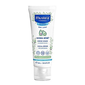 Mustela Hydra Bebe Face Cream - Daily Baby Moisturizer with Natural Avocado, Jojoba Oil - 1.35 fl. oz
