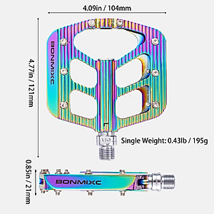 BONMIXC Bike Pedals MTB Pedals Non-Slip BMX Pedals Sealed Bearing Fashion Flat Road Bike Pedals 9/16" Oil Slick