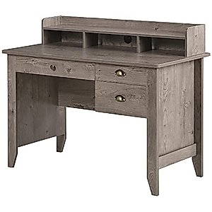 HOMCOM 47 Inches Computer Desk with Hutch, Writing Desk with Shelves and Drawers, Study Workstation for Home Office, Gray
