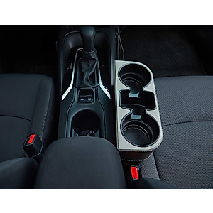 IOKONE Coin Side Pocket Console Side Pocket Leather Cover Car Cup Holder Auto Front Seat Organizer Cell Mobile Phone Holder (Gray)