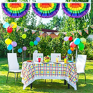 WXJ13 4 PCS Rainbow Pride Bunting Flag 1.5 x 3 Ft Rainbow Gay Pride Pleated Fan Flag Banner Half Fan Banner with Canvas for LGBT Celebration Parade Indoor Outdoor Gay Pride Decoration