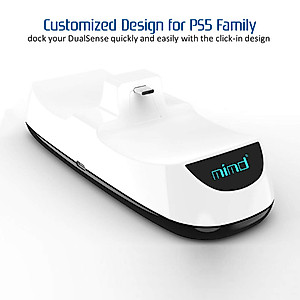 Charging Station for PS5 DualSense Controller, Dual USB Type-C Charger Dock for Two Playstation 5 Joysticks, Fast Charging Stand