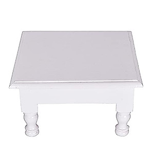 Lalhaveli Hand Painted end Table Wooden Rectangle Shape Puja Article Chowki Bajot Low High Stool (11X11X6 Inch)