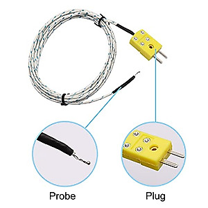 TWTADE 5pcs 3M K Type Mini-Connector Thermocouple Temperature Probe Sensor Measure Range -50~350°C