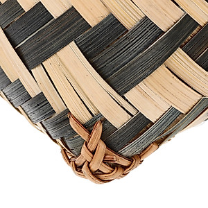 MAGICLULU Bamboo Trash Can, Woven Waste Basket Decorative Wicker Basket 8 Inch Boho Rubbish Bin Woven Pot Bamboo Vase Garbage Can Office Rattan Weaving Basket