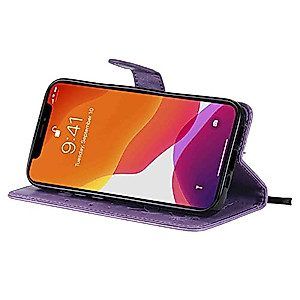 Fansipro Phone Cover Wallet Folio Case for Oppo Reno 6 PRO Plus 5G, Premium PU Leather Slim Fit Cover for Reno 6 PRO Plus 5G, 2 Card Slots, Nice fit, Purple