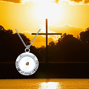 KUIYAI With God All Things Are Possible Necklace Mustard Seed Pendant Necklace Faith Jewelry (NE-With God NS)