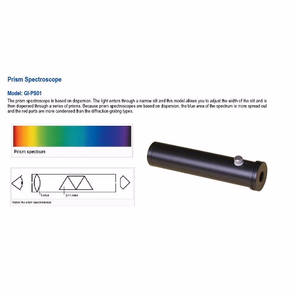 Grand Index Prism Spectroscope GI-PS01
