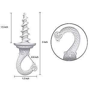 Swag Ceiling Hooks Wall Hook Heavy Duty Swag Hook Driller Hook Indoor Outdoor for Hanging Plants Chandelier etc. (2, White)