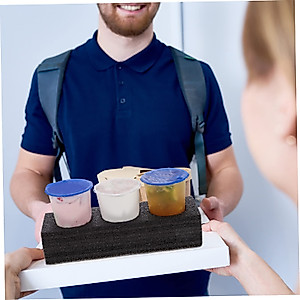 BCOATH 4 Pcs Cup Holder Milk Tea Holders Drink Carrier Tray to Go Coffee Holder Drink Carry Holder Cup Carrier Tray Tray Black Trays Takeout Cup Trays Cold Drink Pearl Cotton Sofa