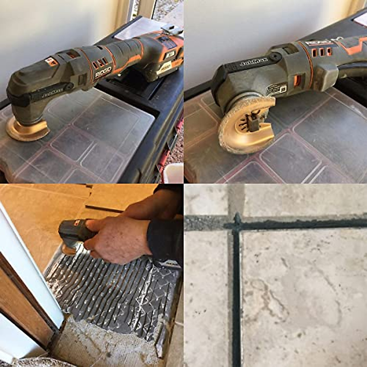 XXGO 5 Pcs Semicircle Carbide Oscillating Multi Tool Blades Universal Compatible with Bosch Chicago Craftsman Dremel Makita Milwaukee Porter Cable Ridgid Ryobi Rockwell XG8561