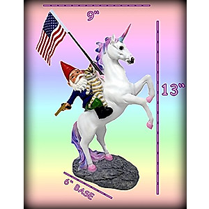 Funny Guy Mugs Garden Gnome Statue - The Ultimate Trio: Cat, Gnome & Unicorn Statue - Indoor/Outdoor Garden Gnome Sculpture for Patio, Yard or Lawn