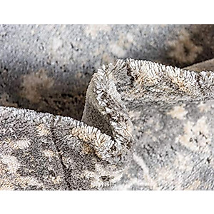 Rugs.com Oregon Collection Rug – 8' x 10' Gray Low-Pile Rug Perfect for Living Rooms, Large Dining Rooms, Open Floorplans